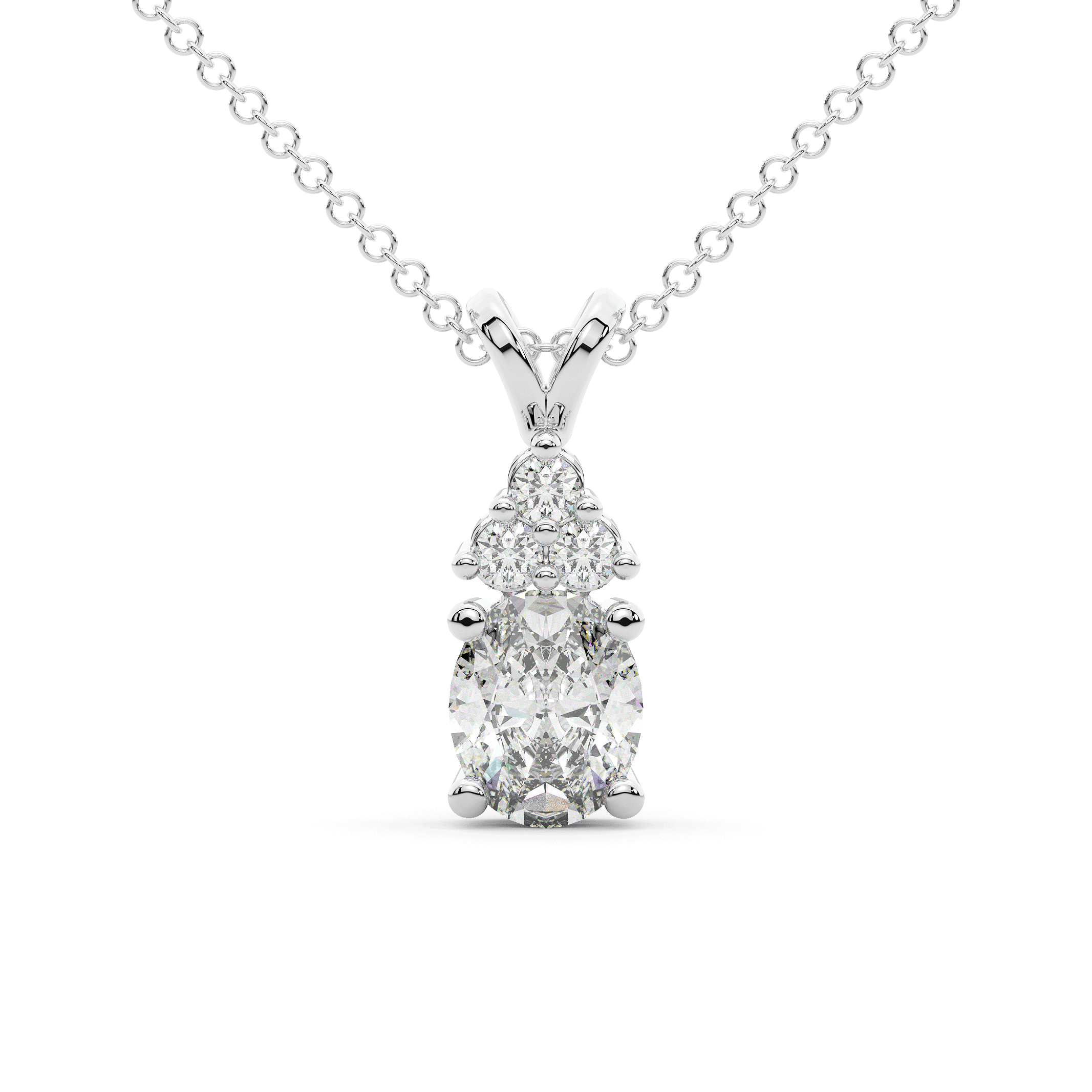 1.50CT.TW OVAL AND ROUND LAB DIAMOND PENDANT – Nazar's & Co. Jewelers