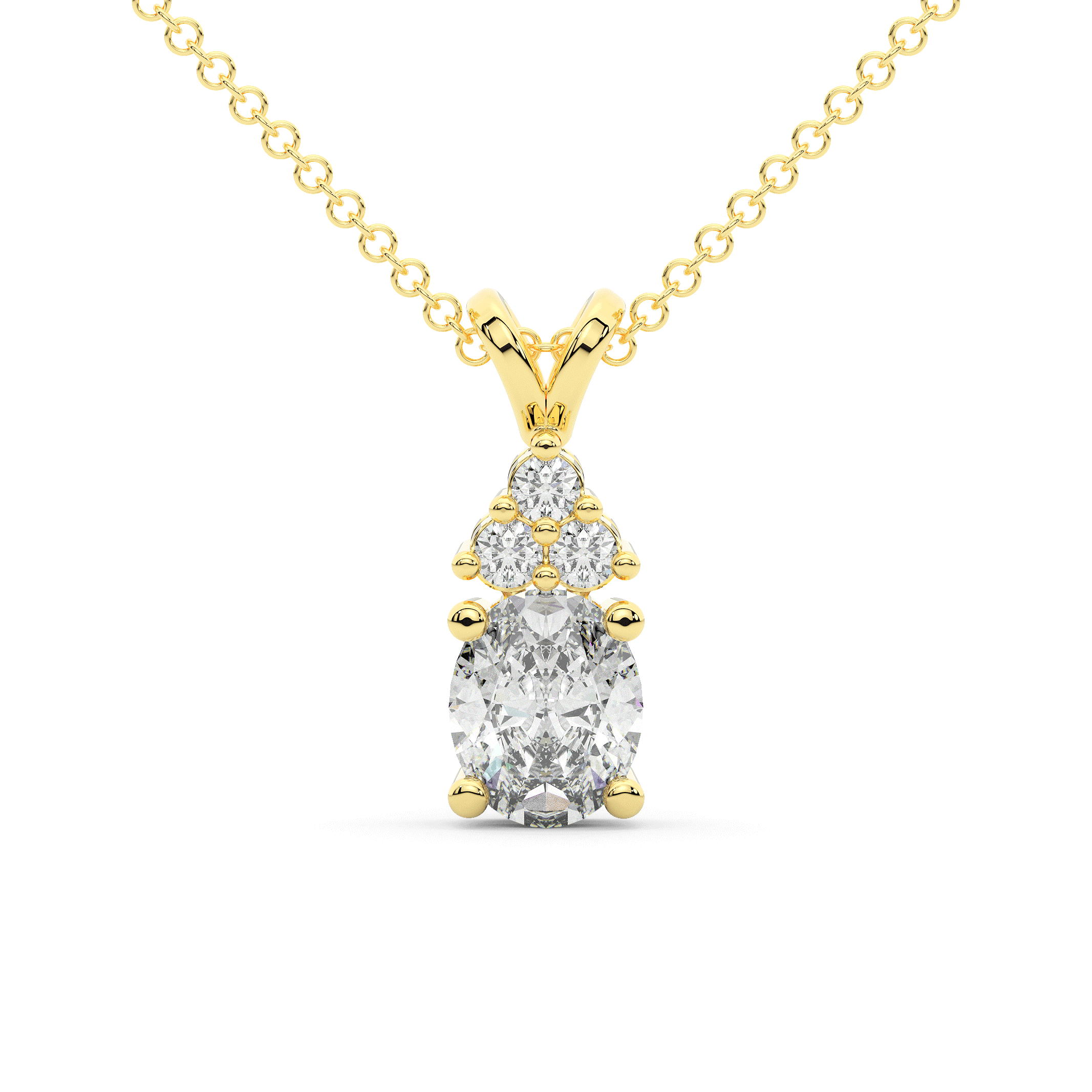 Oval & Round Lab Diamond Pendant, 1.50 ct. - Yellow – Nazar's & Co ...