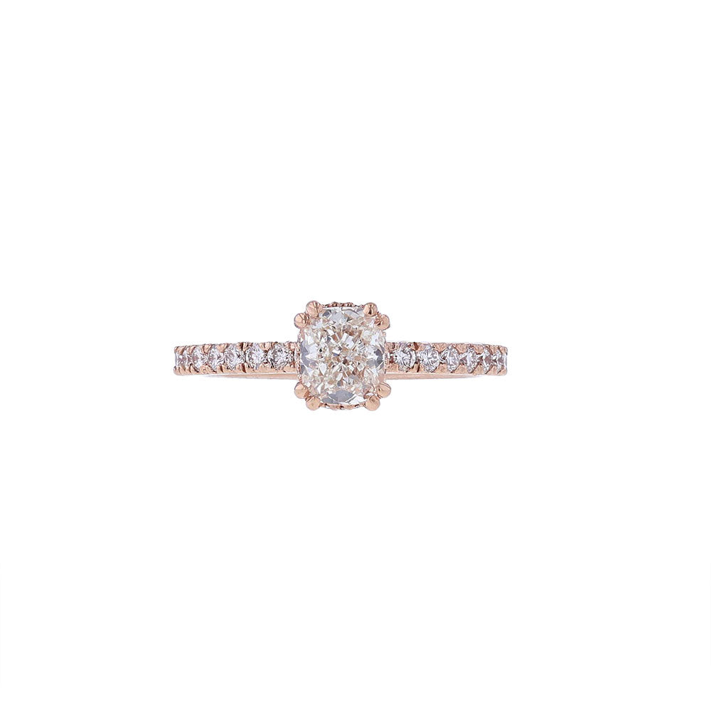 14K Rose Gold GIA Cushion Diamond Engagement Ring – Nazar's & Co. Jewelers